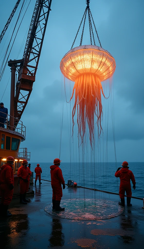 Hyper-realistic photograph of a Portuguese Man O’ War, its massive ...