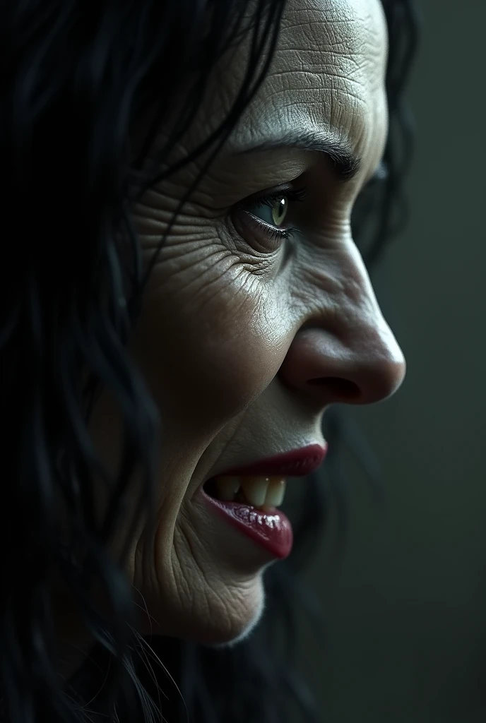 Woman in her 50s with an evil face in profile - SeaArt AI