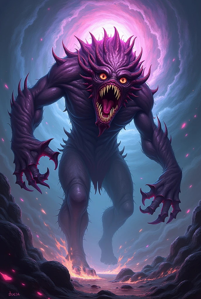 Create the monster Ferumbras from the game Tibia, in an anime version ...