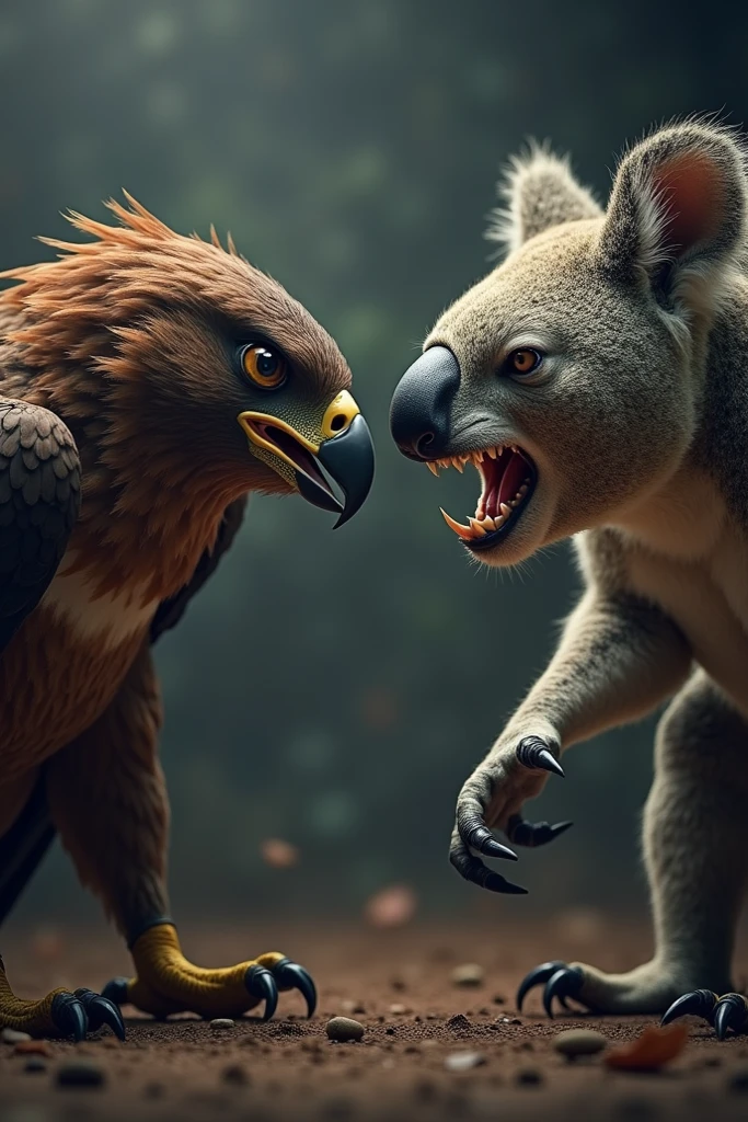 An impressive and ultra realistic scene showing a tense confrontation ...