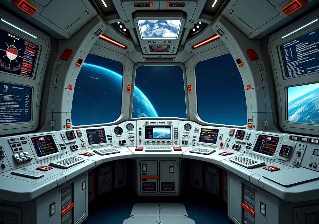 High resolution, General plan of the controls of a space rocket - SeaArt AI