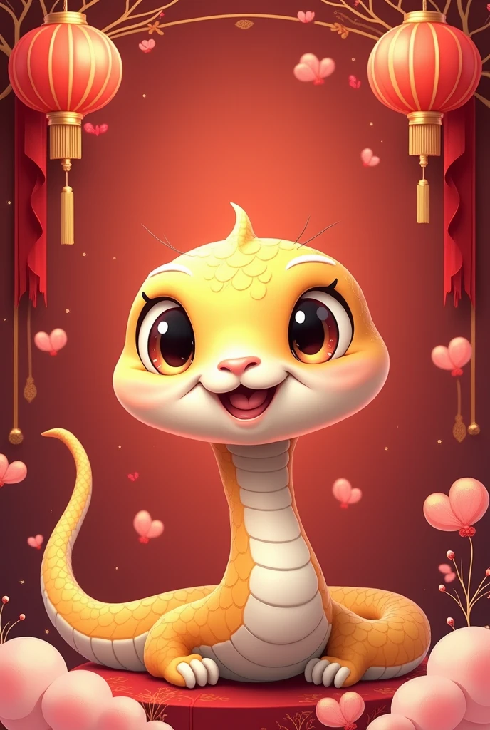 Chinese New Year cute snake head - SeaArt AI