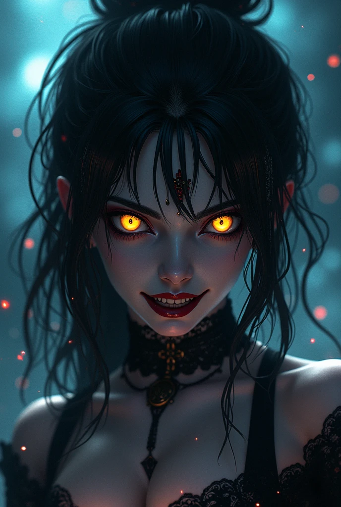 Horror anime style portrait by Stefan Gesell