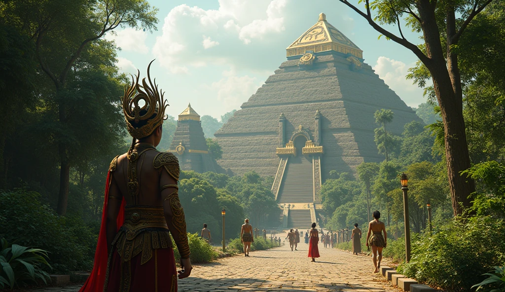 Large advanced city lost in the forest, stepped pyramids in the Amazon ...