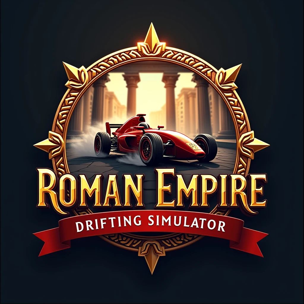 Racing Logo , Roman Empire Drifting Simulator text on top of the ...