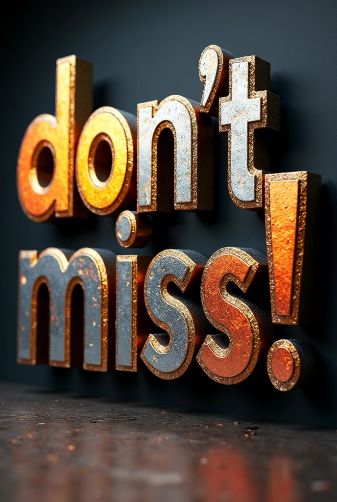 Create metallic words for every colored letter you say "don& - SeaArt AI