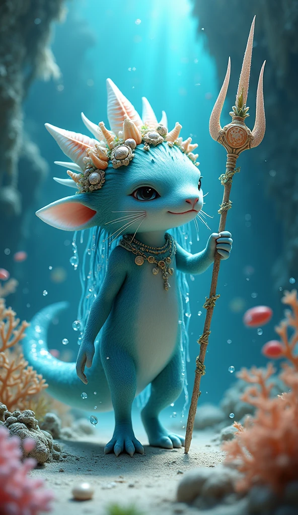 has clear blue, watery skin（ detailed ）（ a water creature like a small ...