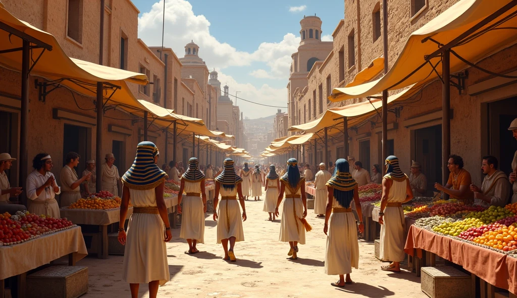 Egyptian market with many merchants in El Paso and pharaohs buying ...