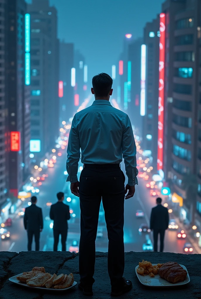 Cinematic, Highest quality, night, Near present city, neon, Buildings ...