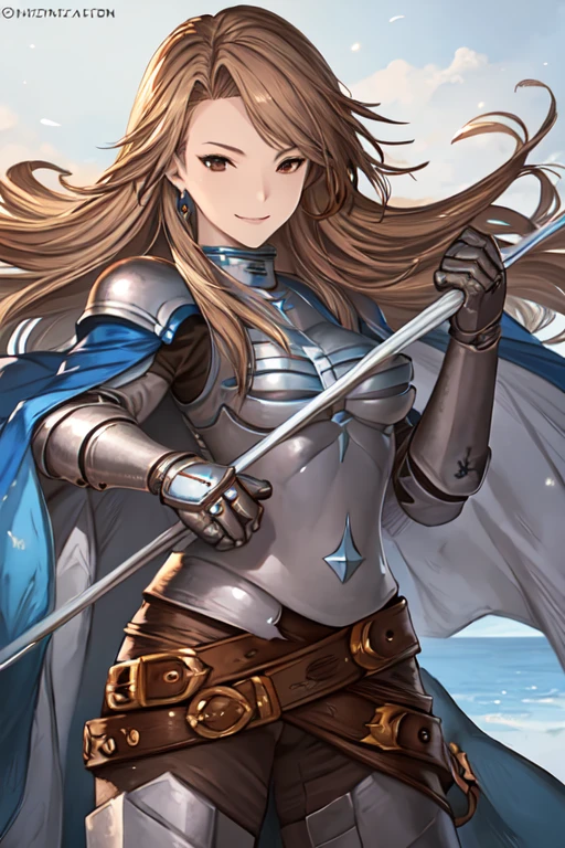 Katalina (granblue fantasy), solo, 1girl, armor, gauntlets, belt ...