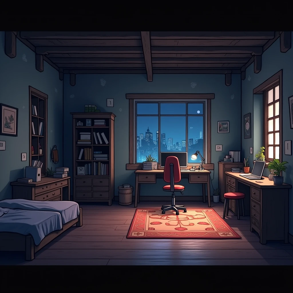 Imagine a room interior of an animator in pakistan ,cinamatic - SeaArt AI