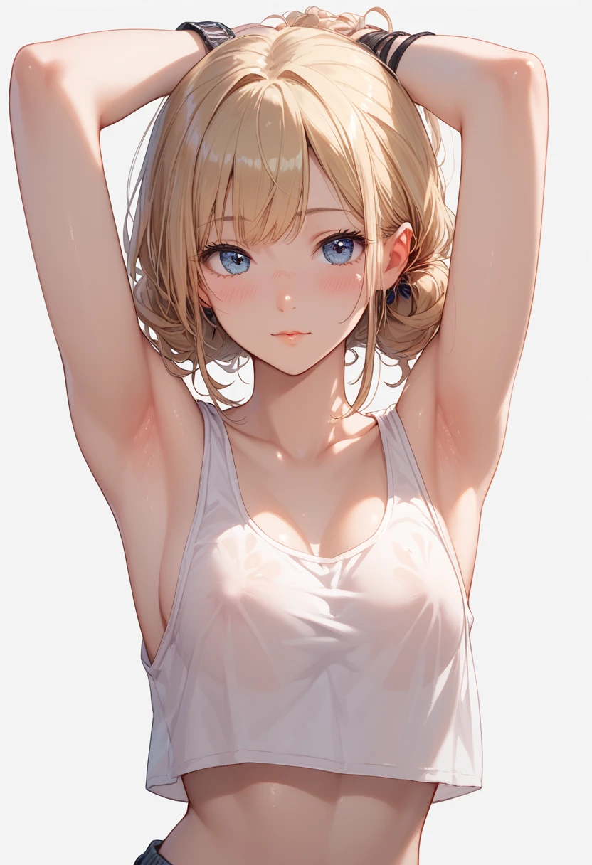 Look at your armpitsせている，blush，no nipples ，Look at your armpits - SeaArt AI