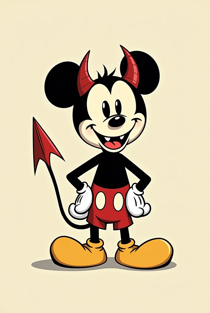 Make me a cartoon style demon with elements of a Mickey cartoon from ...