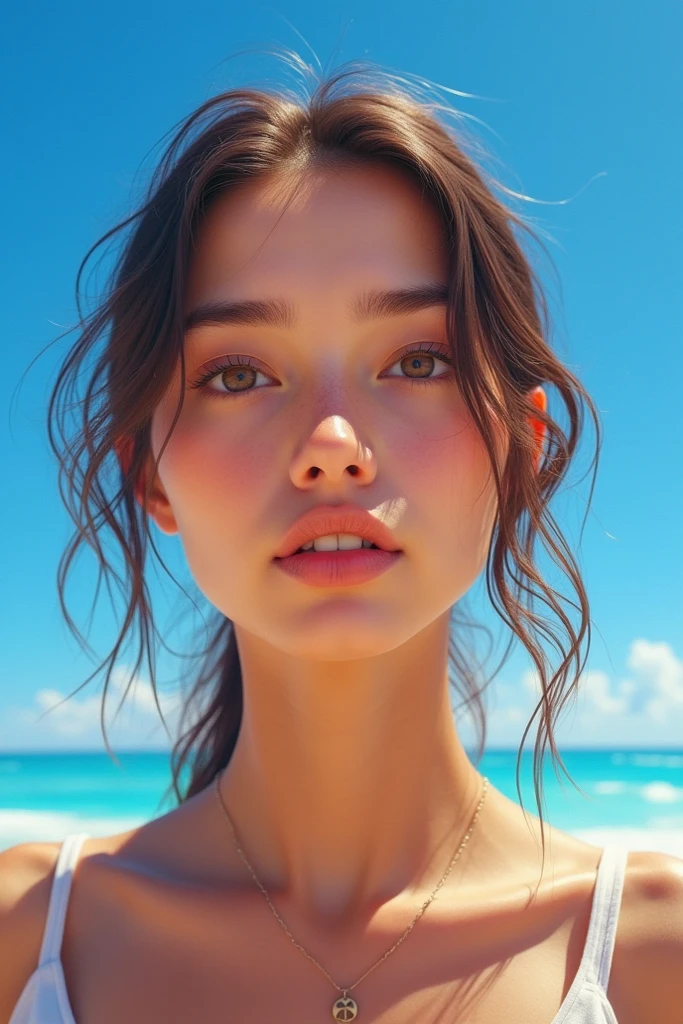 My portrait against the blue sky on a bright sunny day - SeaArt AI