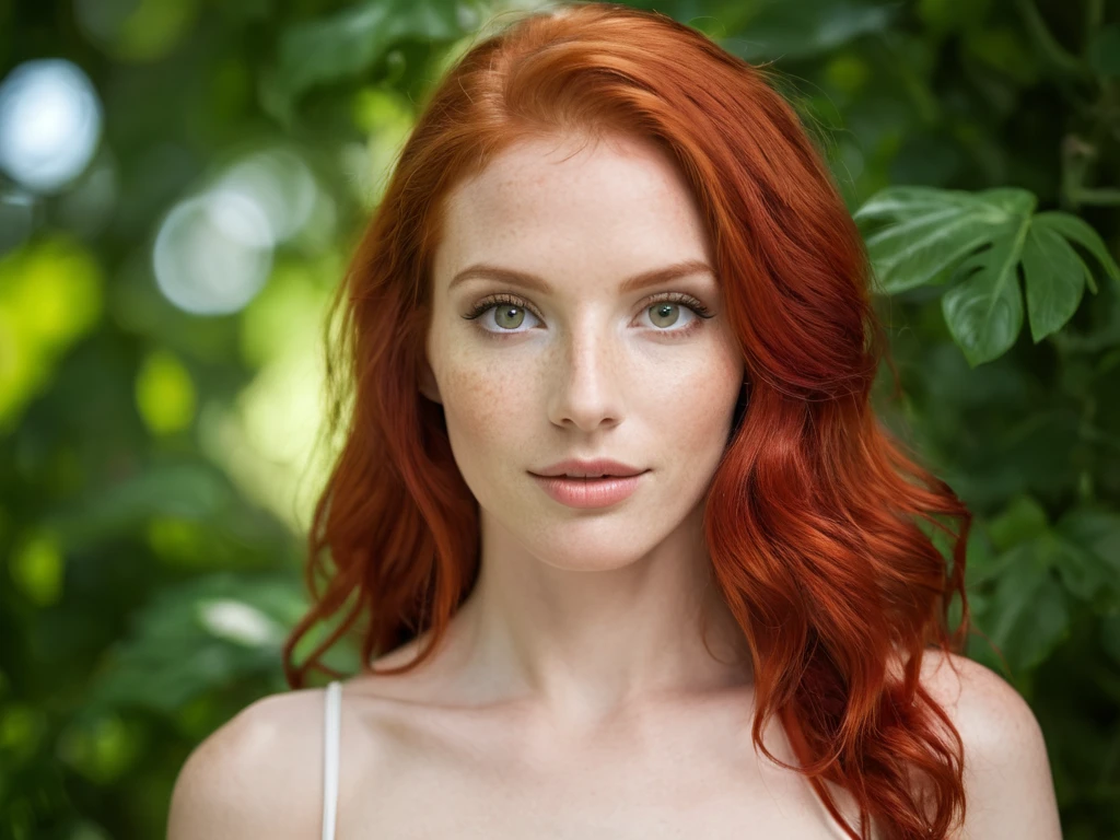 Photo of a red hair woman, full natural body, perfect skin, perfection - SeaArt AI