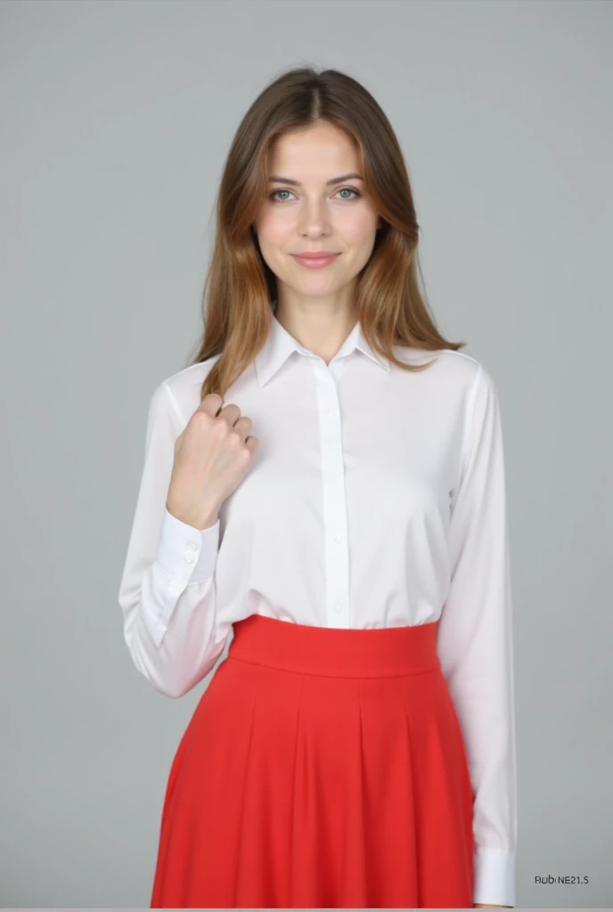 Beautiful European girl in her 50s , pale white skin , wide cheekbones ...