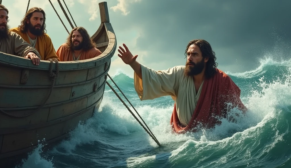 A close-up of Peter, half submerged in the water with only his head ...