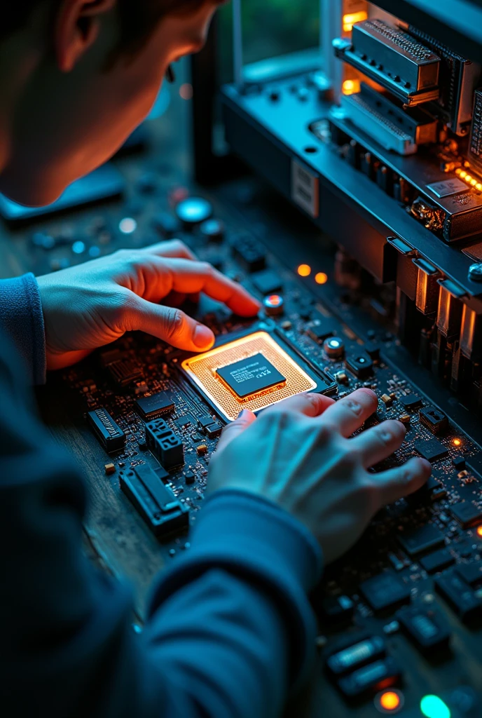 Repairing a gamer PC cabinet and the processor - SeaArt AI