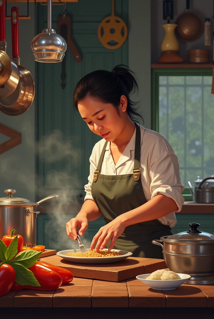 Babaeng nagluluto - SeaArt AI