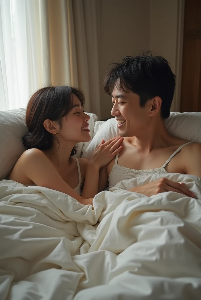 couples after insertion、One middle-aged Japanese man in his late 60 - SeaArt AI