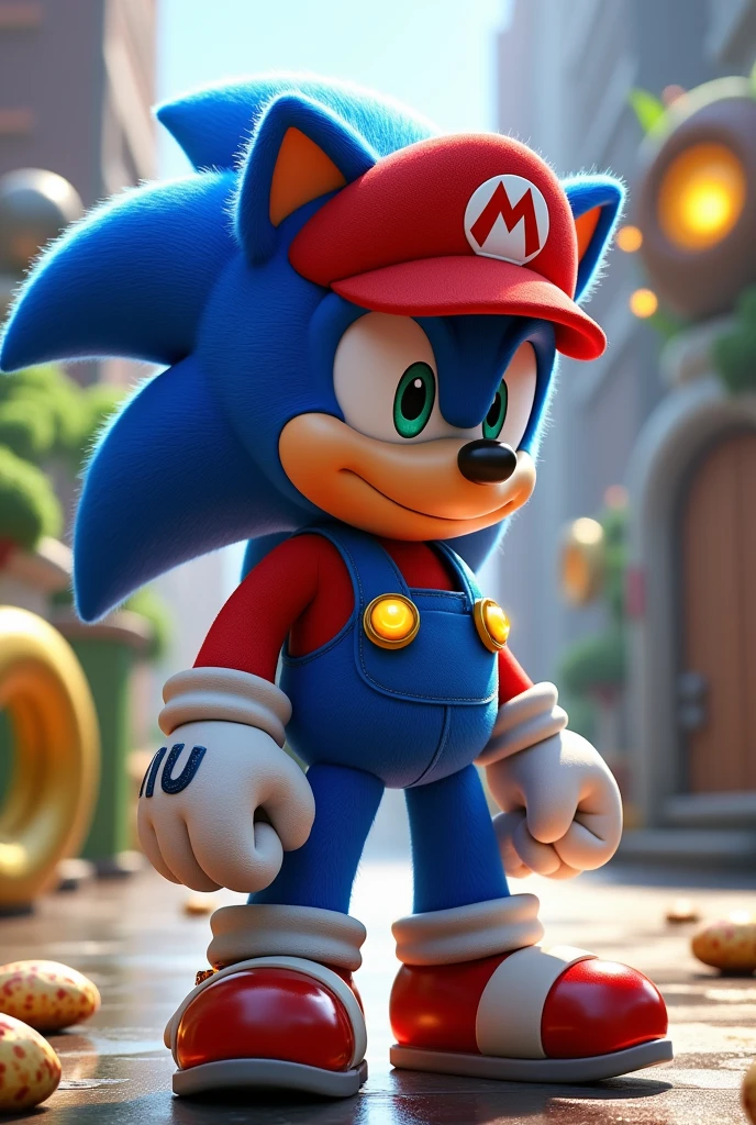 "Create a photorealistic hybrid character combining the traits of Mario ...