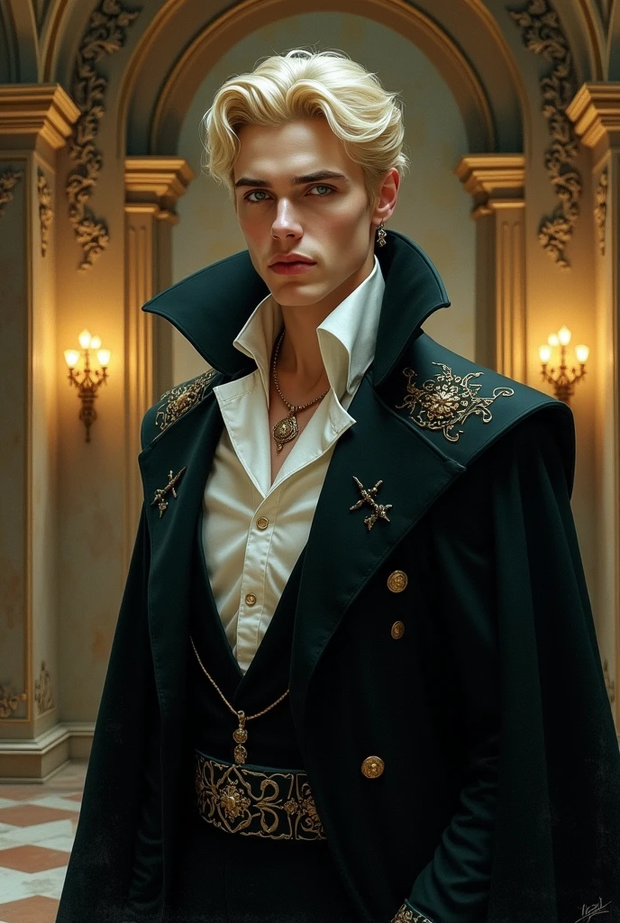 painting handsome vampire prince, Green Eyed, Short-haired blonde ...