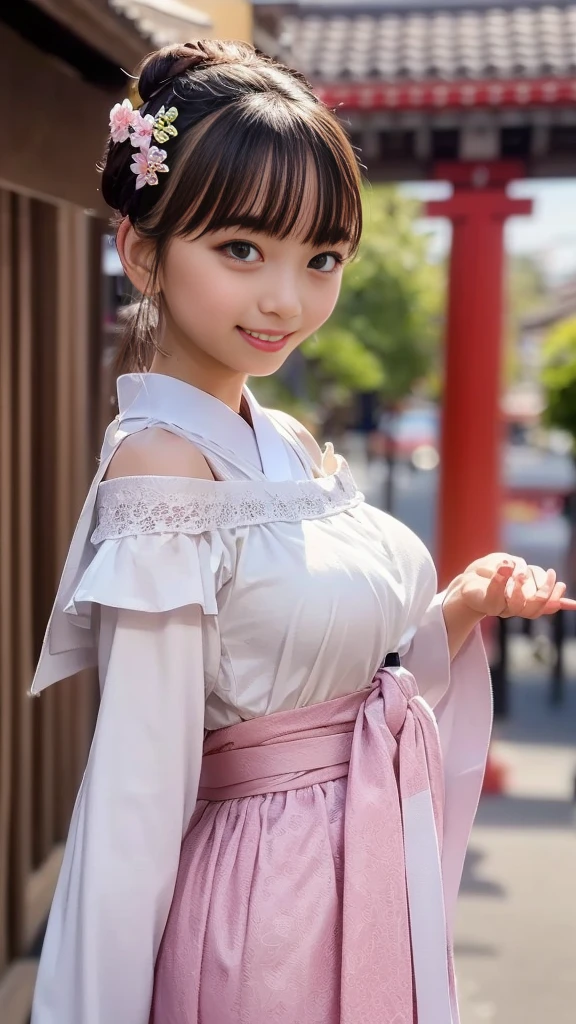 ( off-shoulder 、hanbok:1.1、Hanfu、hanbok:1.1、can、Japanese hairstyle ...