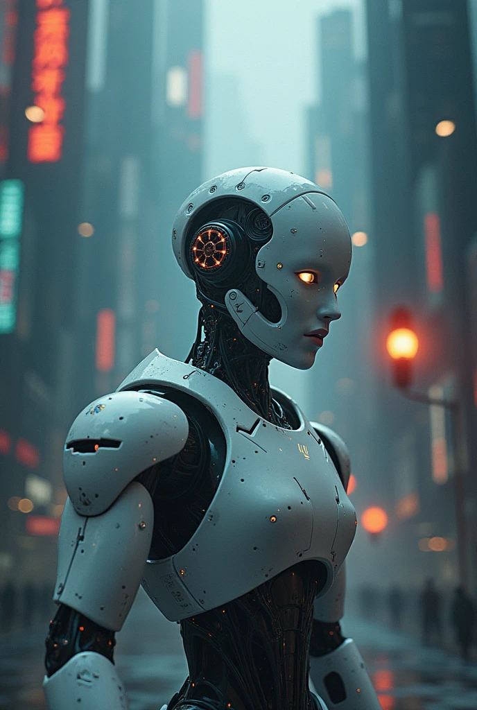 An image showing in fututre, year 3024, AI robots and AI technology ...