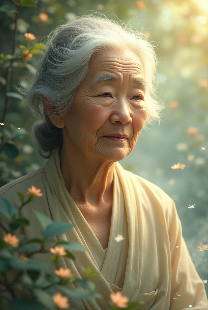 Asian Grandma soul watching playing - SeaArt AI