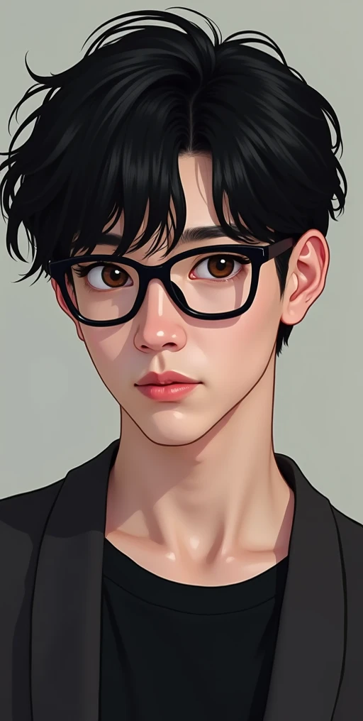 Male, 20s, Black Hair, Long Hair, Bangs, Messy Hair, Hair Over Eyes ...
