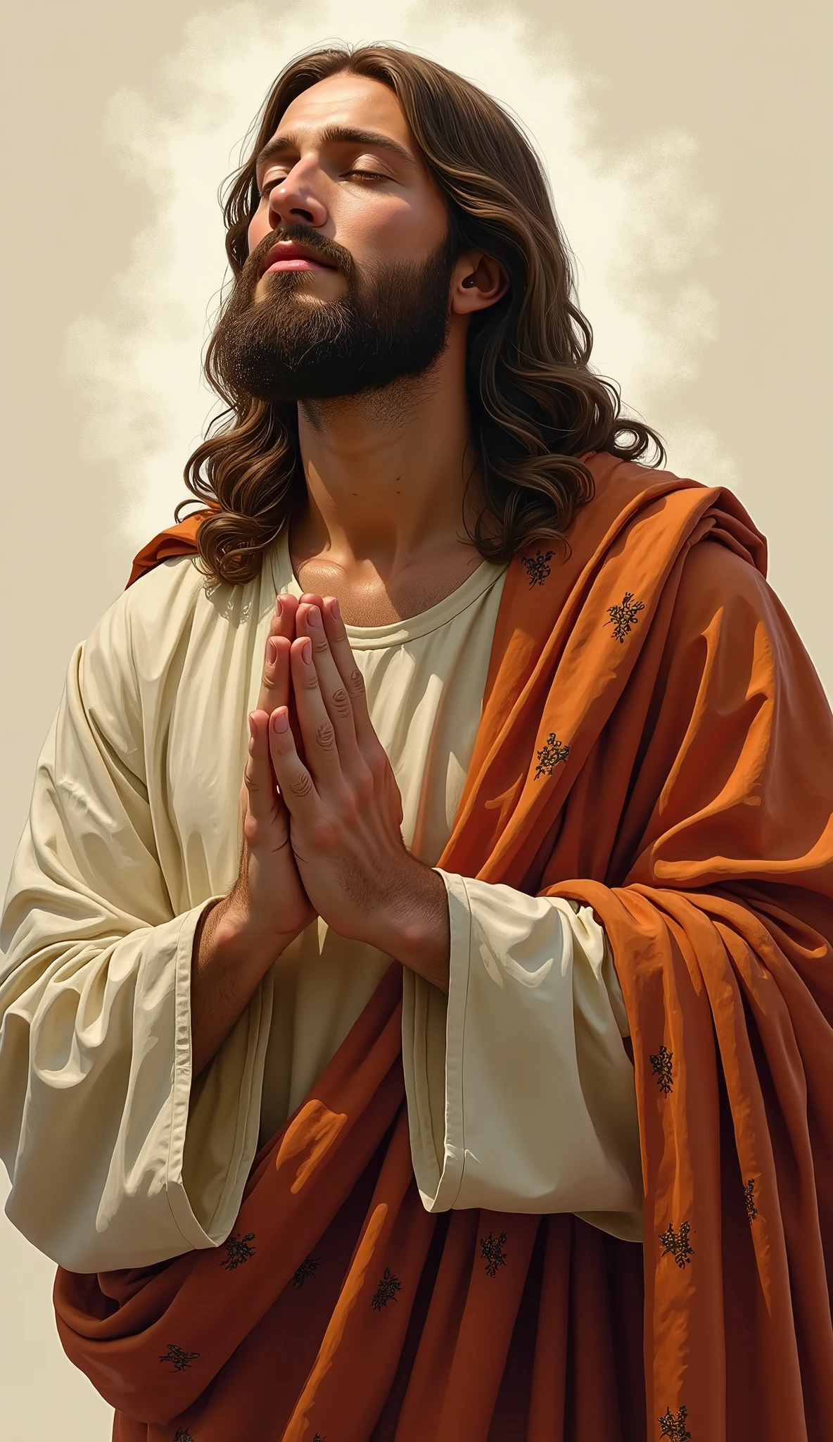 Arafed image of a man with long hair and a beard in a robe - SeaArt AI