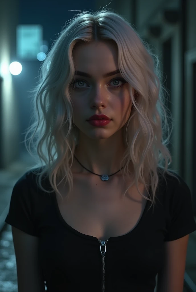 (photorealism:1.2), Meg Donnelly as a 17 old girl turned into a vampire ...