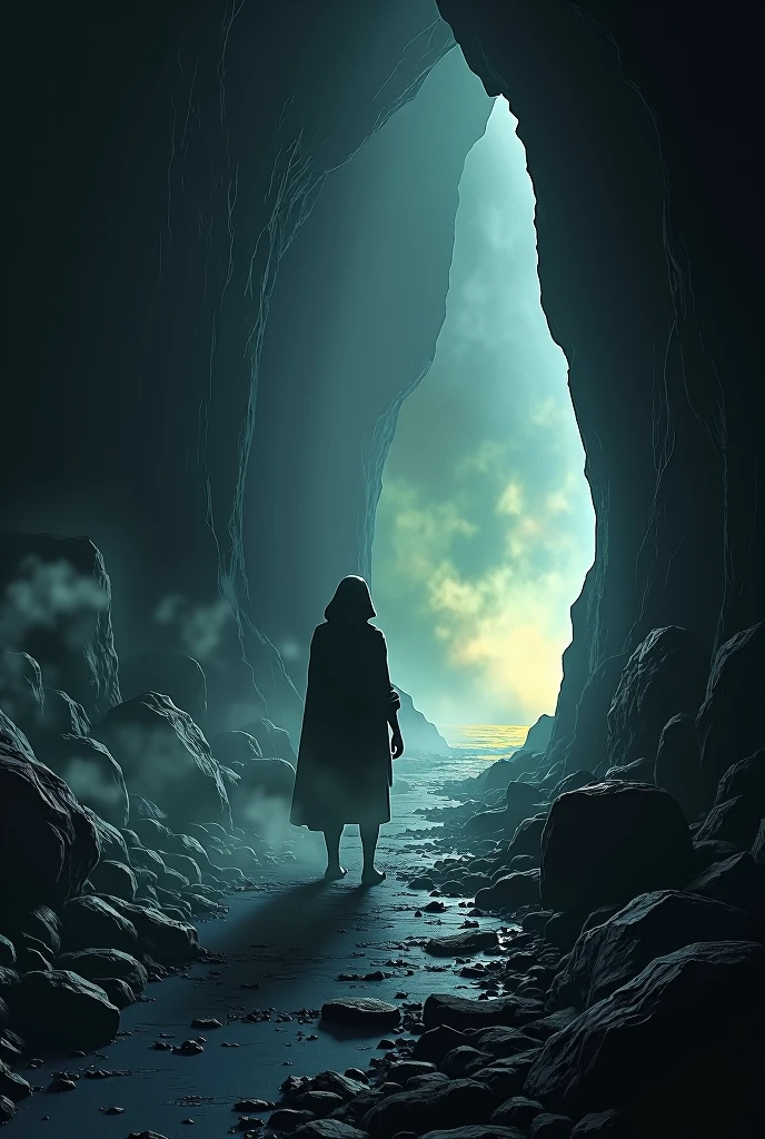 Me going to dark cave path where light coming from the in front of cave ...