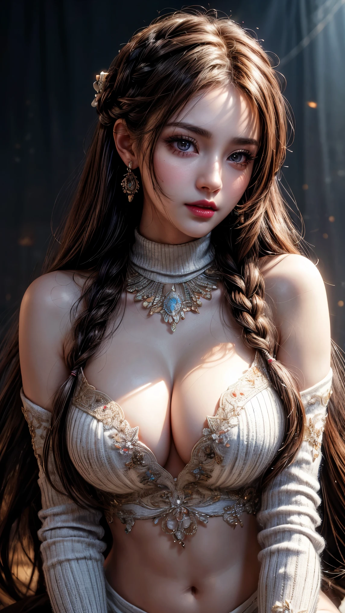 A close up of a woman with a very big breast - SeaArt AI