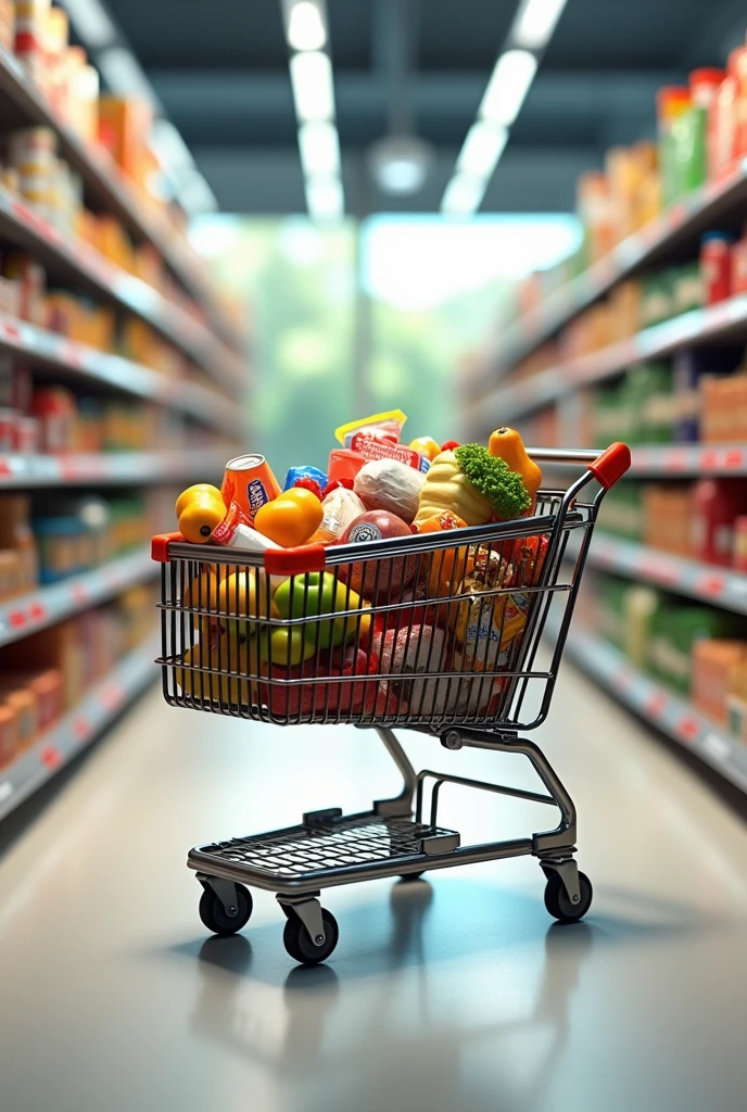 Supermarket trolley - SeaArt AI