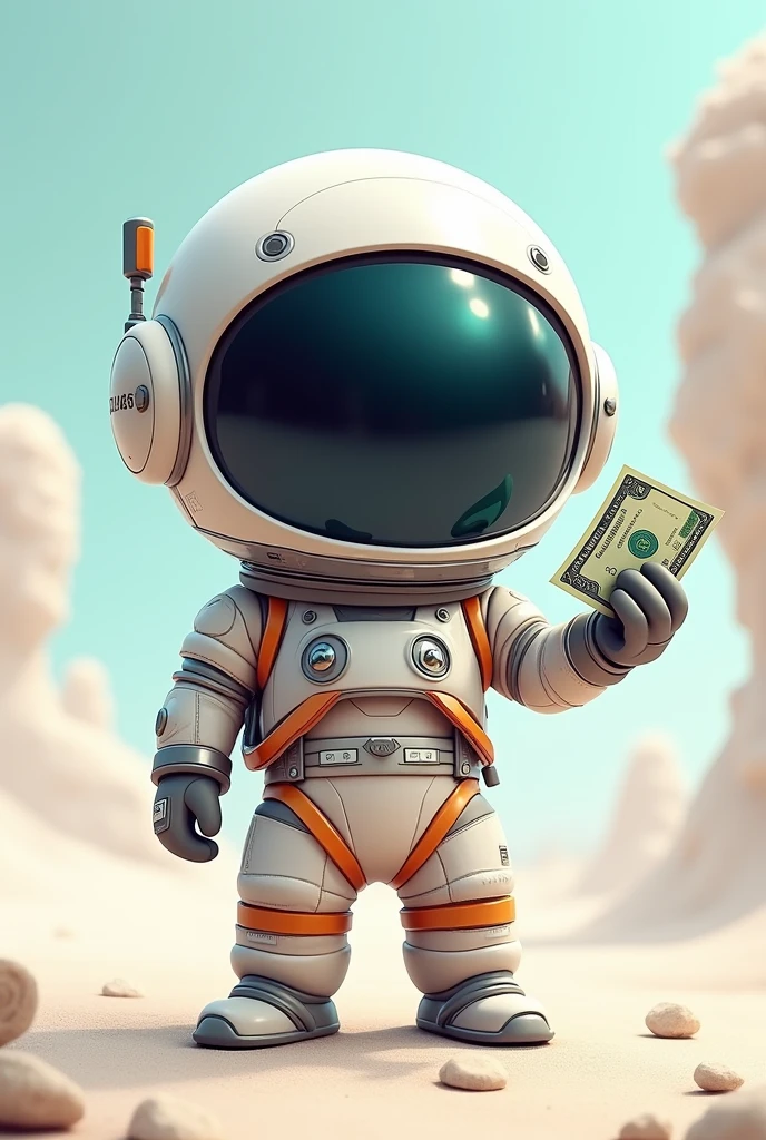 chibi, With money in hand and spacesuit - SeaArt AI