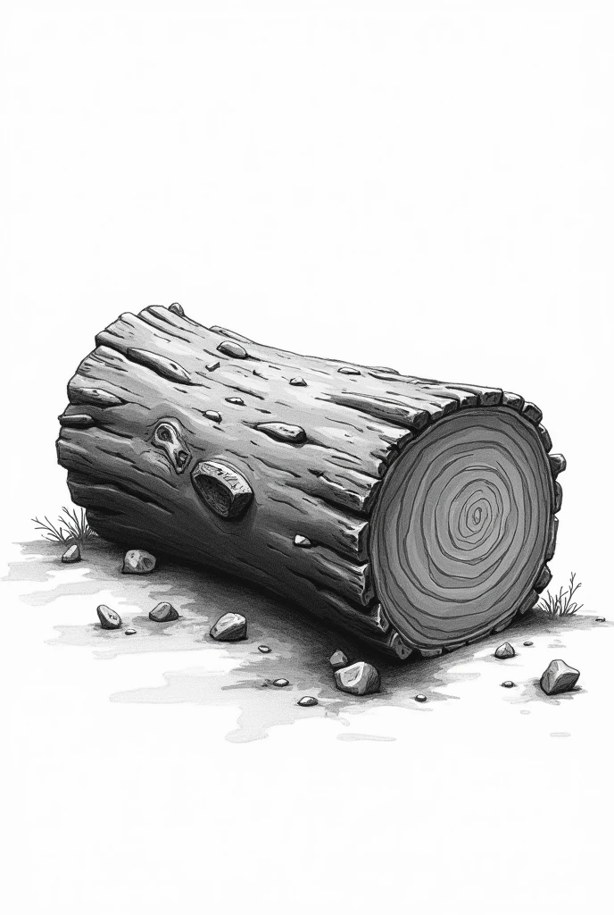 Yule log drawing in black and white - SeaArt AI