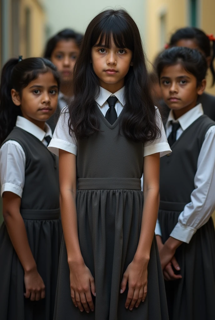 Photograph girl dress elementary school students with a serious gaze ...
