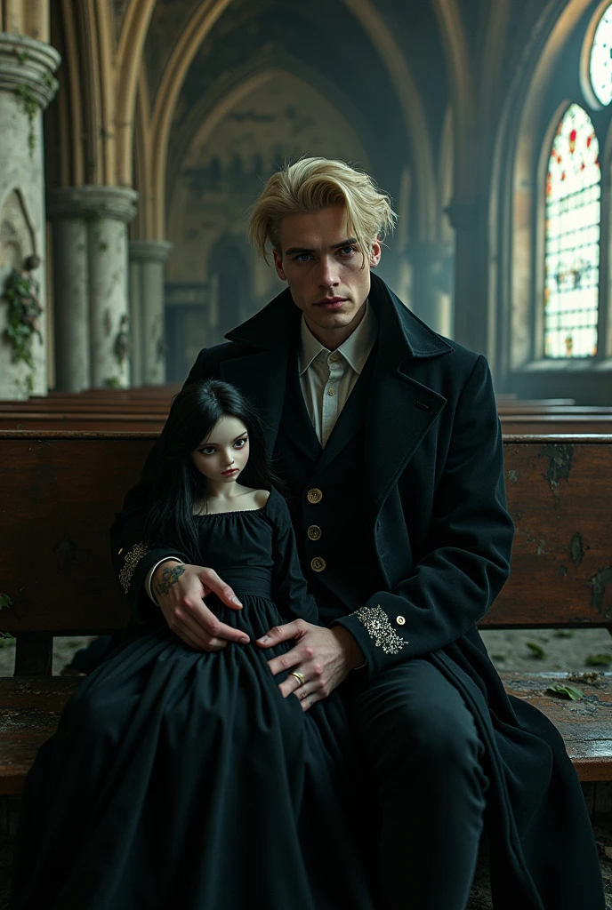 Imagine Victor, a handsome adult man, sitting with composed elegance on ...