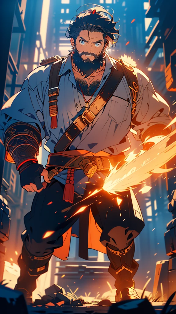 “A sturdy dwarf blacksmith with a thick beard and powerful, muscular ...