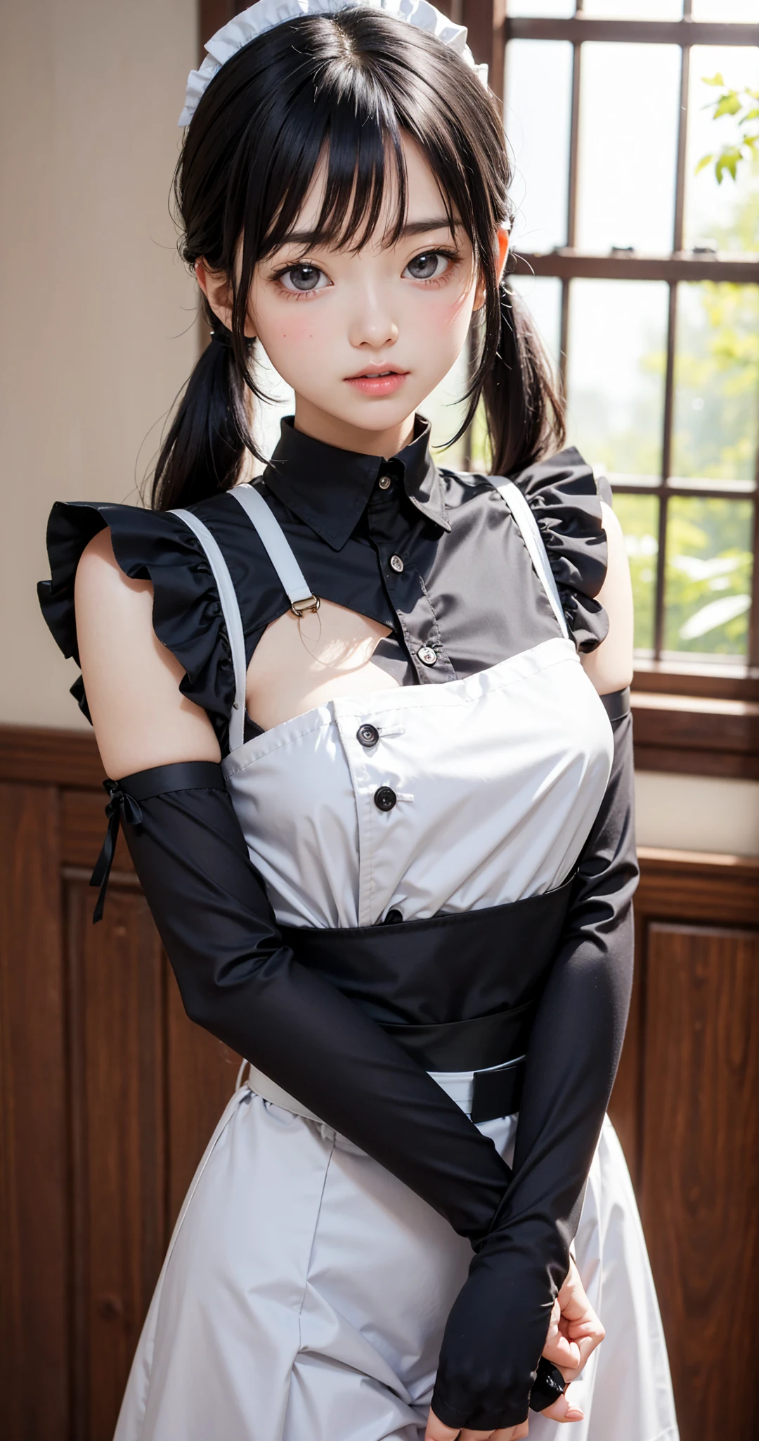 Maid,cute pretty girl,masterpiece,high definition,4k,8k,16k,pony tail ...