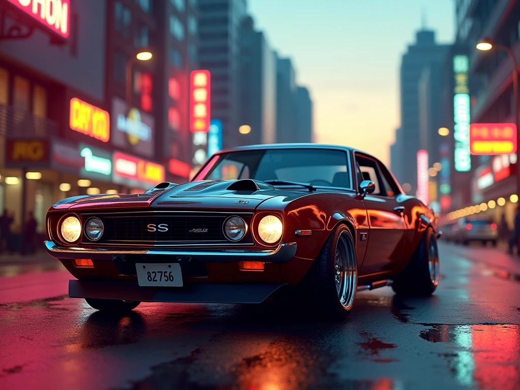 Vintage car Mafia Car, enhanced in a distinct JDM flair, placed ...