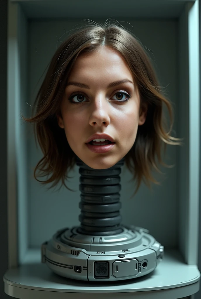 Photo of pretty 25 year old woman's disembodied head mounted on top of ...