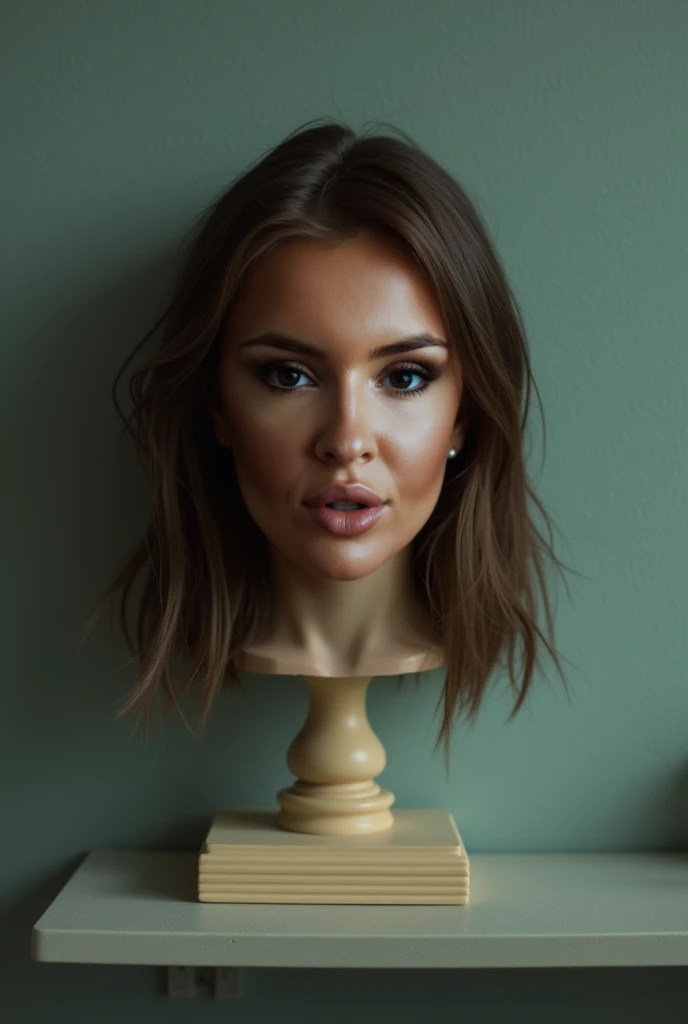 Photo of pretty 25 year old woman's disembodied head mounted on top of ...