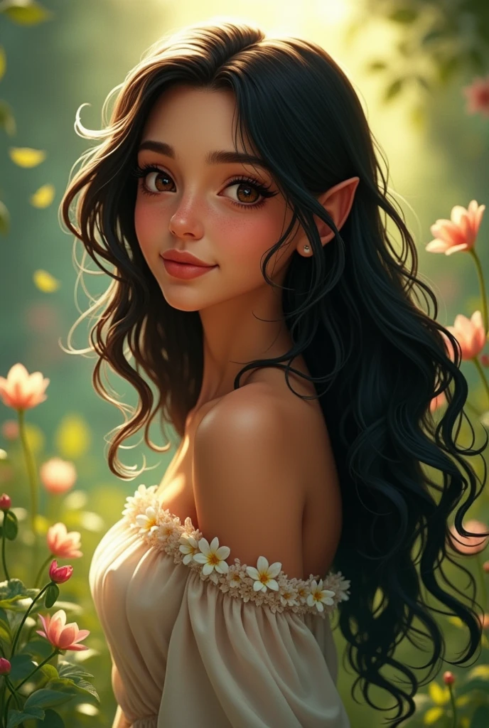 Create Morgana, a radiant hero of 18 years with wavy dark hair - SeaArt AI
