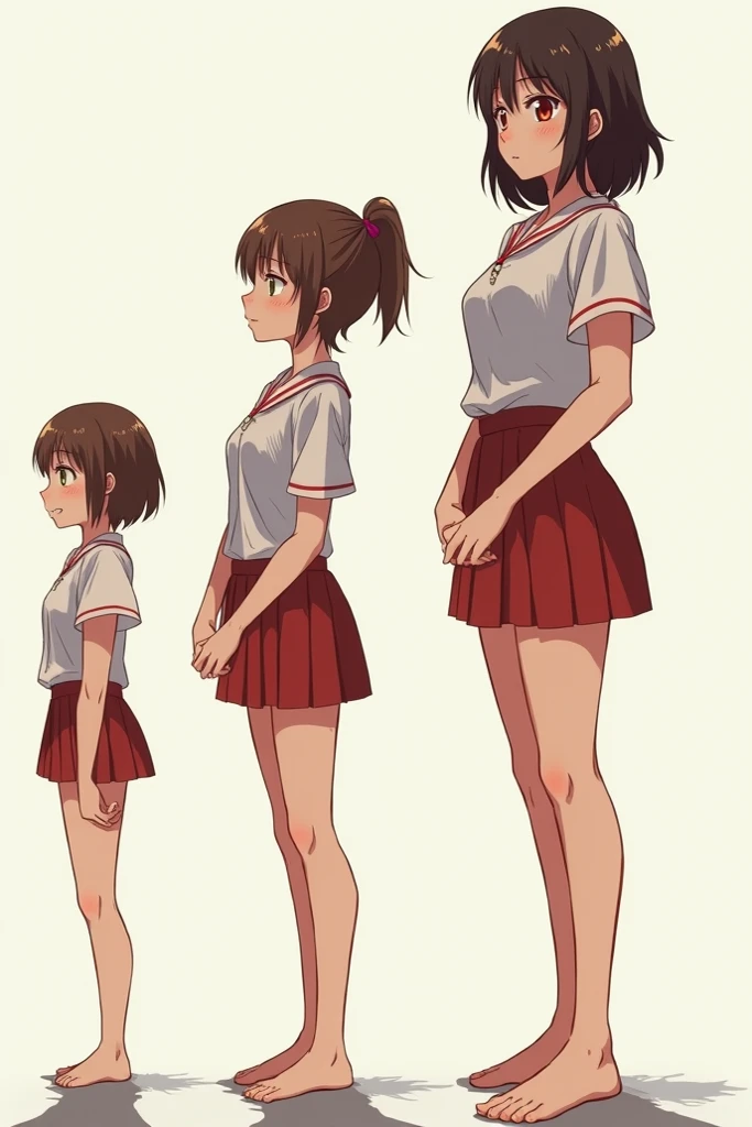 Anime girl aging into a womam transformation - SeaArt AI