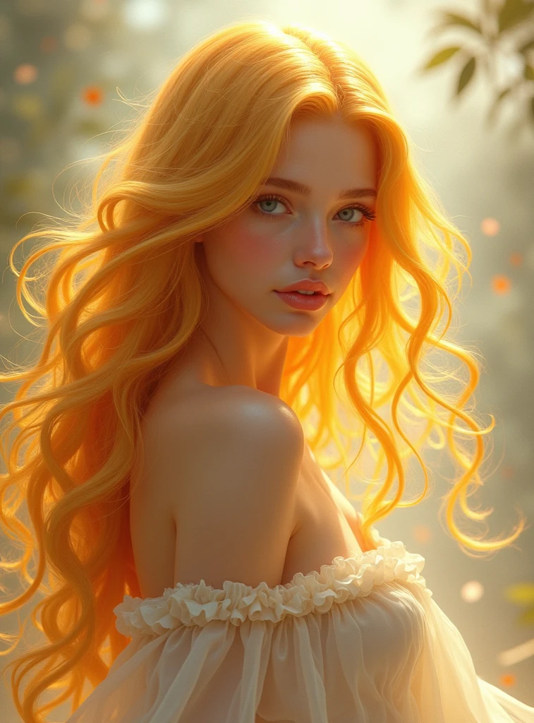 Generate HD picture from reference image. and add yellow wavy hair - SeaArt AI