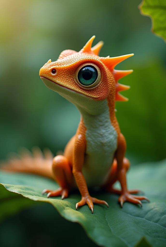 Small dragon bird hybrid sitting on leaf in alien garden - SeaArt AI