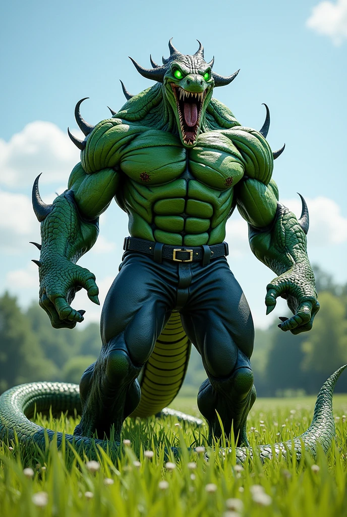 "A terrifying hybrid entity combining a king cobra and Hulk’s features ...
