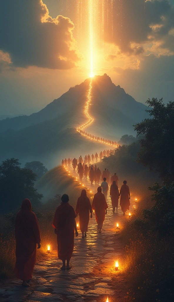 A spiritually uplifting depiction of devotees walking the Girivalam ...